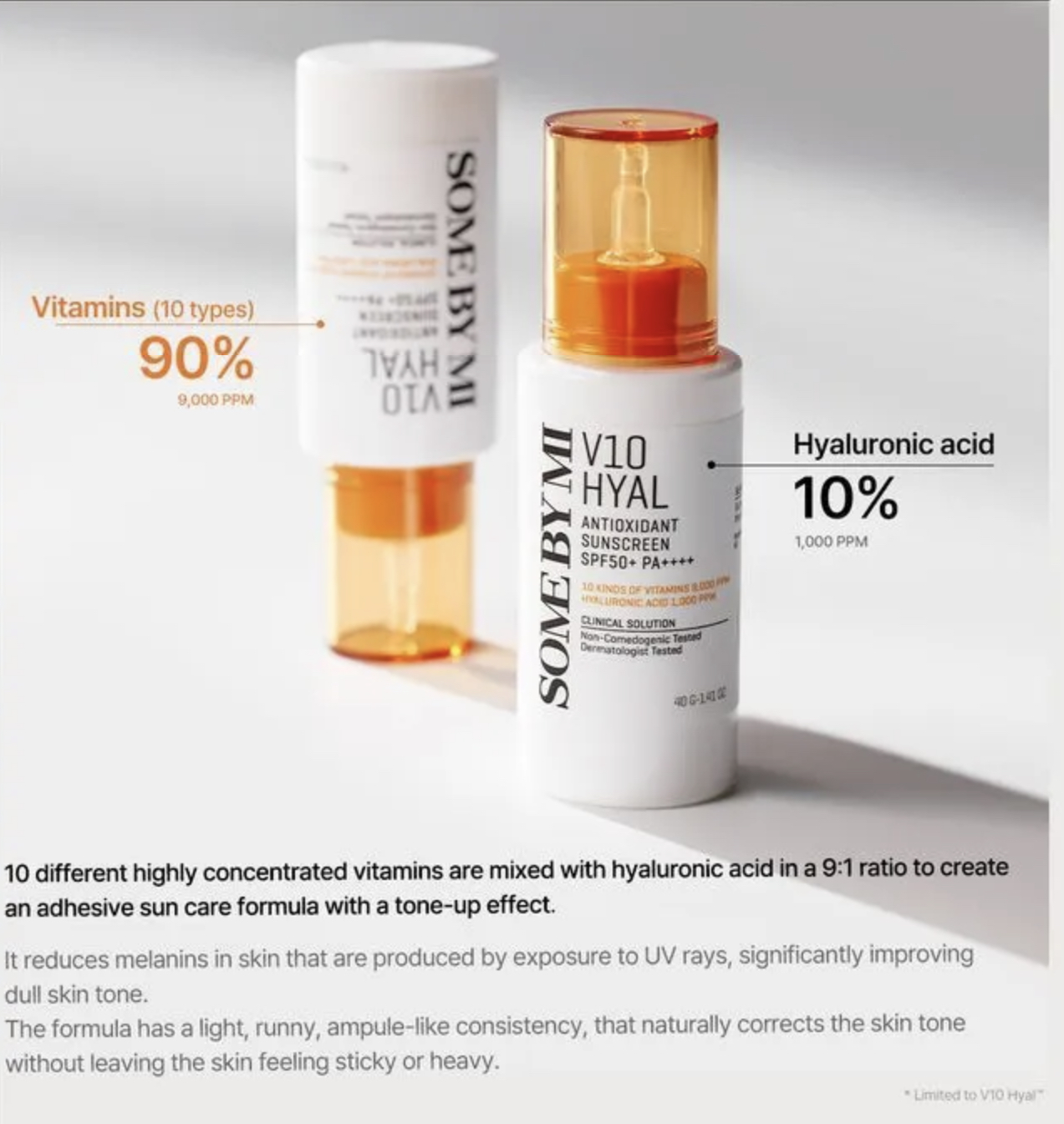 V10 Hyal Antioxidant Sunscreen SPF 50+ PA++++ - Kaloka Beauty