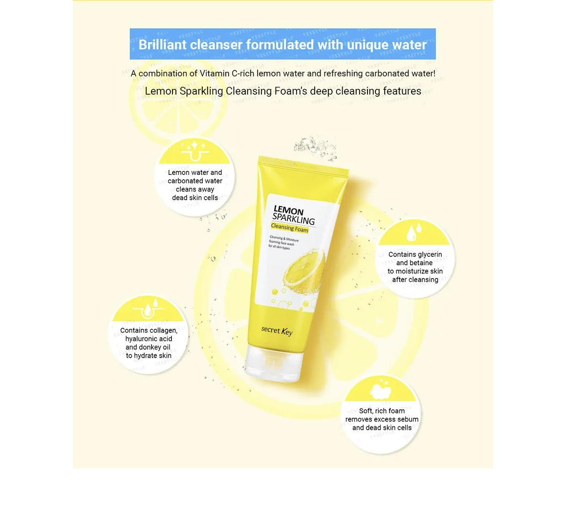 LEMON SPARKLING Cleansing Foam - Kaloka Beauty